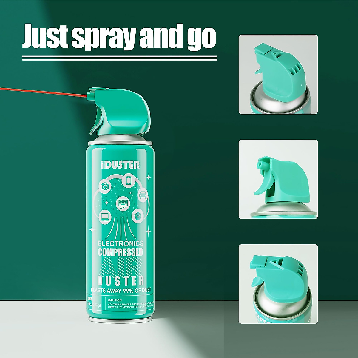 iDuster Compressed Canned Air Duster 152a - Computer Keyboard Cleaner Air Spray, 2 Count