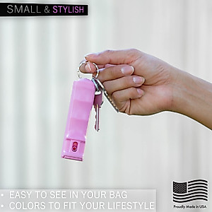 Police Magnum Keychain Pepper Spray Flip Top Safety- Maximum Strength- Tactical Women & Men's Self Defense - Made in The USA -2 Pack Teal & Soft Pink FT