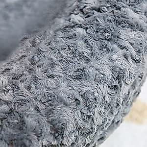 PAWOLOGY Ultra Calming Cuddler Plush Donut Beds, Beanbag Style Ball Bed, Non-Slip Bottom,Washable, for Dogs/Cats/Small Animal, 23 inch, Dark Grey
