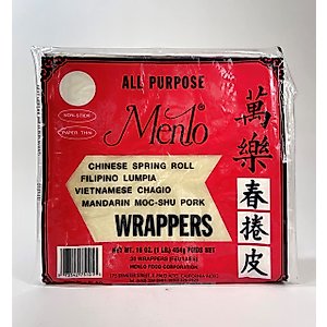 Menlo All Purpose Spring Roll Lumpia Wrappers 16 Oz per Pack (2-Pack)