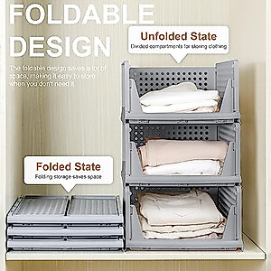 Homde 3 Pack Closet Organizer Stackable + 2 Pack Storage Bins 57.8QT with Lids and Wheels
