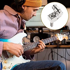 Guitar Roller String Retainers, 4 Pcs String Trees for Electric Guitar, Metal Guitar Standard Roller String Guide Replacement Part Electric Guitar Accessories (Silver) (Chrome)