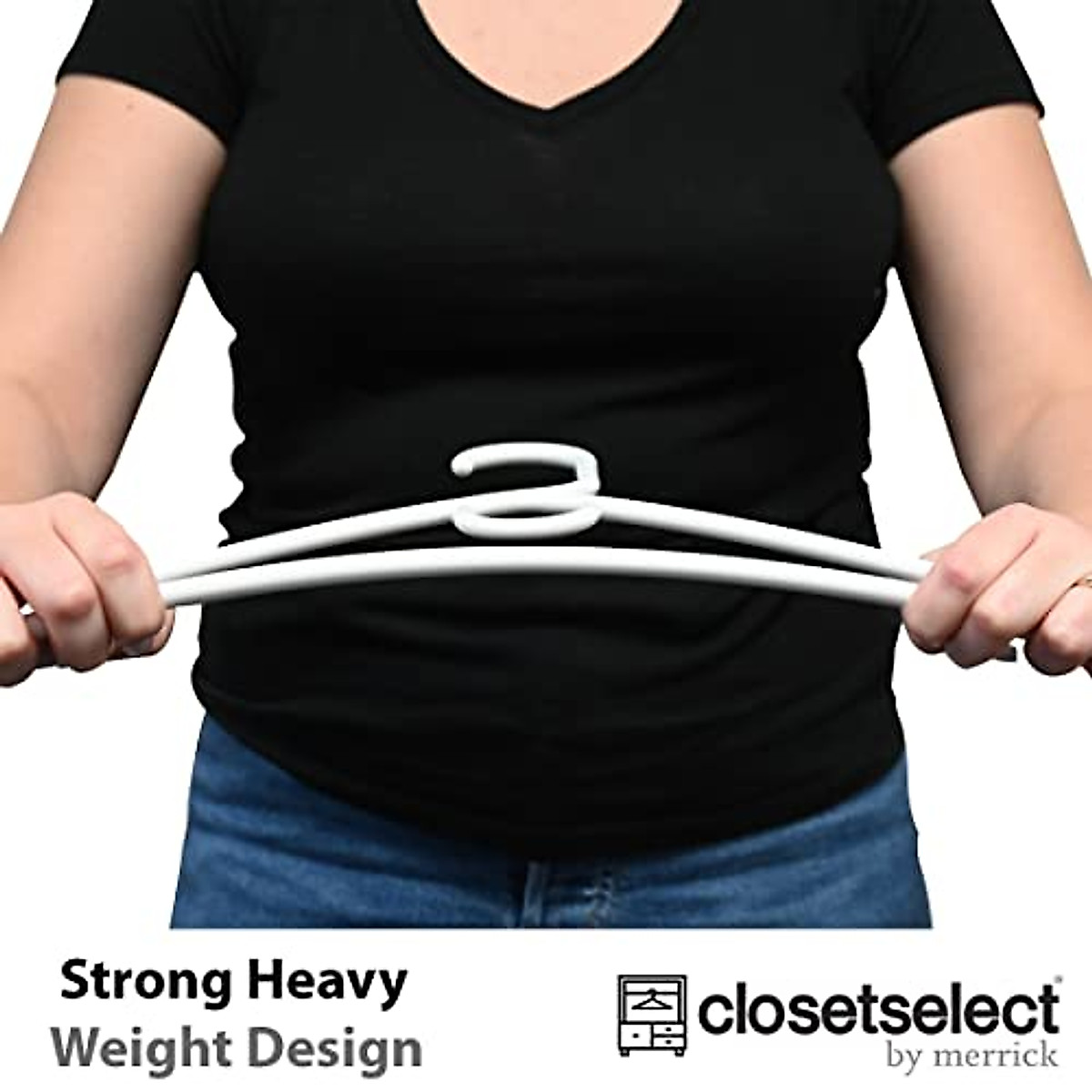 Super Heavy Duty Plastic Hangers, Made in USA, White Super Heavy Weight Hanger, 24 Pack