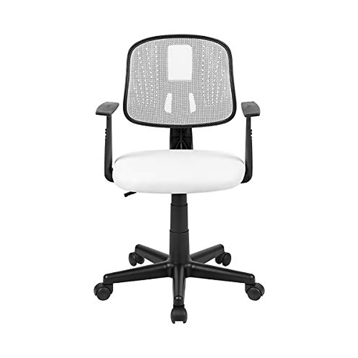 Flash Furniture Flash Fundamentals Mid-Back White Mesh Swivel Task Office Chair with Pivot Back and Arms