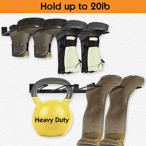 ORLESS Wader Hangers 4-Pair Boot Rack Garage Storage, Cowboy Boot Holder, Metal Wire Organizer for Entryway