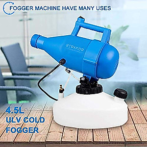 4.5L Electric Cold Ulv Fogger Sprayer Machine,Portable Mist Blower with 1400W&32ft Spraying Distance Atomizer Fogger for Home Indoor Outdoor School Garden(110V,1.2Gallon,Sprayer)