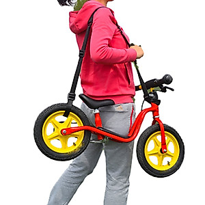 Rluii Shoulder Carrying Strap for Kids Balance Bike/to Lead The Kid's Bike as Trailer/Extendable Moving & Carrying Strap for Bikes/Carry On Shoulder Or on Stroller Handle Bar/Balance Bike Carrier
