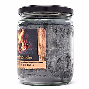Campfire Smoke Scented Jar Candle - Highly Scented - Made with Plant Based Wax - Handmade in The USA - Candeo Candle