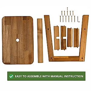 BEEFURNI Rectangular Acacia Wood Stool, Small Bench Seat, Small End Table Stool; Bathroom Stool Wood; Plant Stool; Makeup Stool; Perfect Size for Living Room, Bathroom, 1-Year Manufacturer Warranty