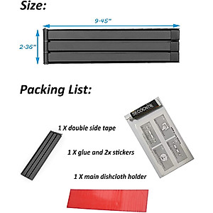 MAOERFUL 3 Swing Arms Towel Holder Wall Mount Towel Rack Dish Rag Dishcloths Washcloth Storage Organizer Hanger Swivel Hand Towel Bar for Sink Door Cabinet in Kitchen Bathroom (Dusty Grey)