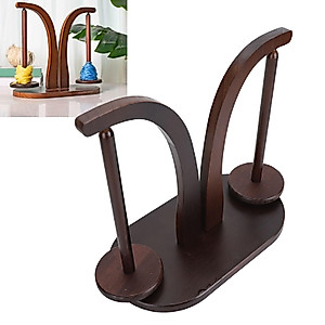 Yarn Ball Holder, Dual Axes Magnet Swivel Design Stable Support Yarn Holder for Knitting and Crocheting Easy to Assemble Wooden Yarn Spinner for Knitting Lovers (Type 1)