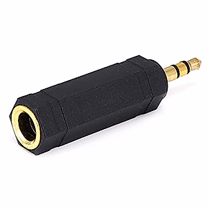 Monoprice 3.5mm Stereo Plug to 6.35mm (1/4 Inch) Stereo Jack Adaptor - Gold Plated