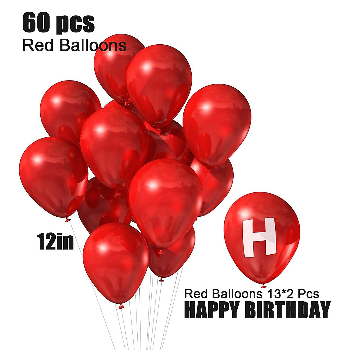 87pcs Red Balloons, 12 Inches Latex Balloons, Red Balloons for Birthday Baby Shower Graduation Anniversary Wedding Party Supplies Garland Arch Decoration