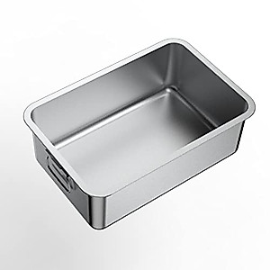 Fenteer Rabbit Cat Litter Container Holder Stainless Steel Sturdy Accessory Smooth Surface Anti Splashing, 45x35x10cm