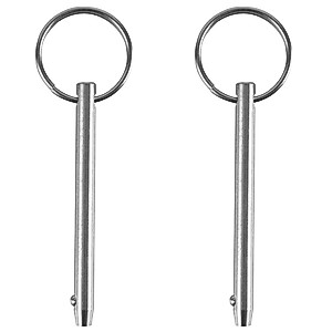 2 Pack Quick Release Pin, Diameter 1/4"(6.3mm), Total Length 3"(76mm), Effective Length 2.4"(61mm), Full 316 Stainless Steel, Bimini Top Pin, Marine Hardware