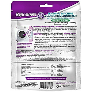 Rejuvenate Washing Machine Tablets Cleaner & Deodorizer Cleans Front Load and Top Load Washers 6 Tablets (6 Months Supply)