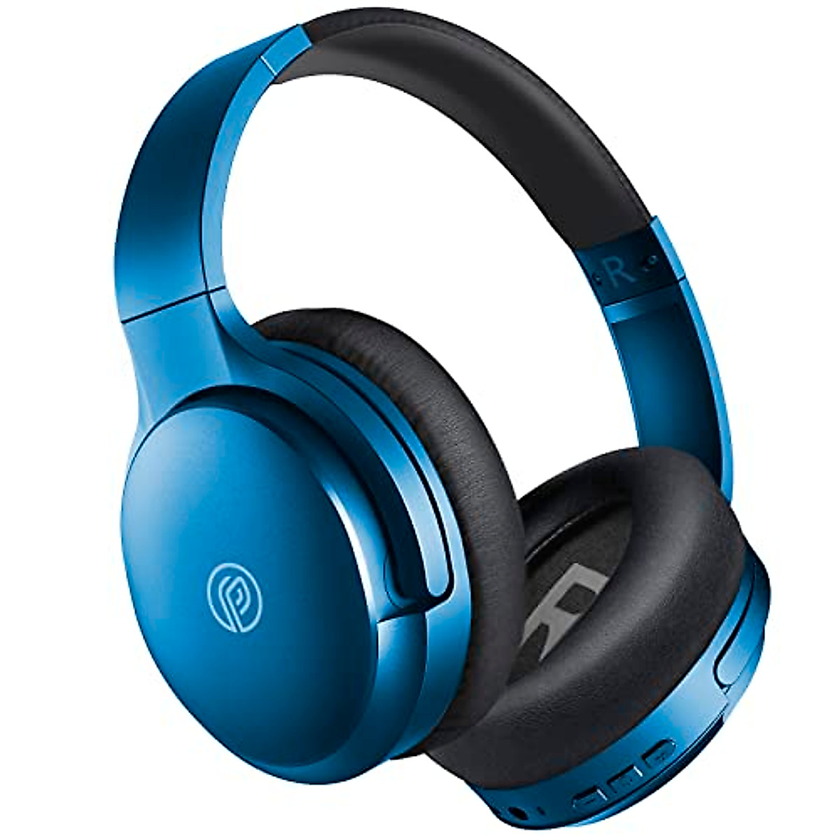 Roollmantaker Active Noise Cancelling Headphones, Wireless Over Ear Bluetooth Headphones with Microphone,40H Playtime,Fast Charge,Foldable,Deep Bass for Work,Travel,TV(Blue)