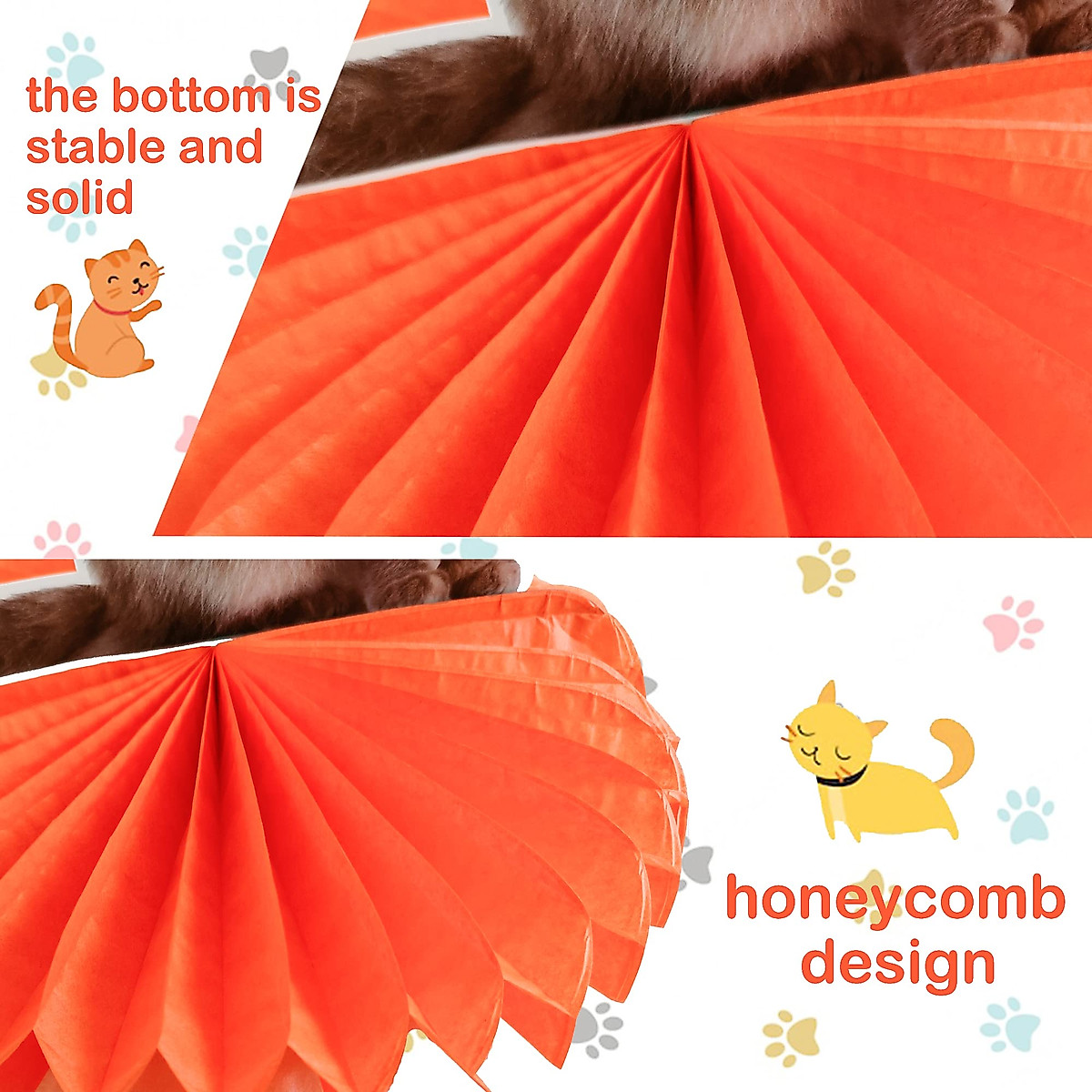 10Pcs Cat Honeycomb Centerpieces Cat Birthday Party Supplies Kitten Party Decorations Lovely Cat Decoration Table for Cat Theme Birthday Party Baby Shower Supplies