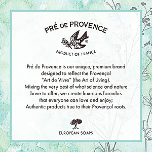 Pre de Provence Artisanal Soap Bar, Natural French Skincare, Enriched with Organic Shea Butter, Quad Milled for Rich, Smooth & Moisturizing Lather, Cashmere Woods, 5.3 Ounce