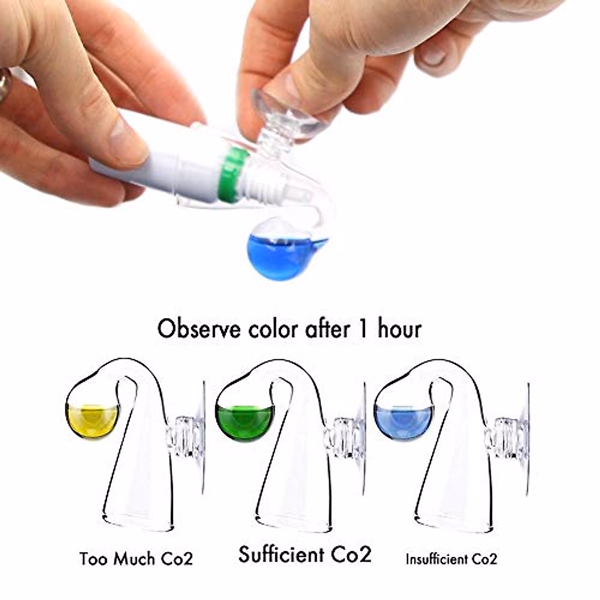 FZONE Aquatic CO2 Glass Drop Checker PH Momitor for Aquarium Plant Fish Tank Test CO2 Kit