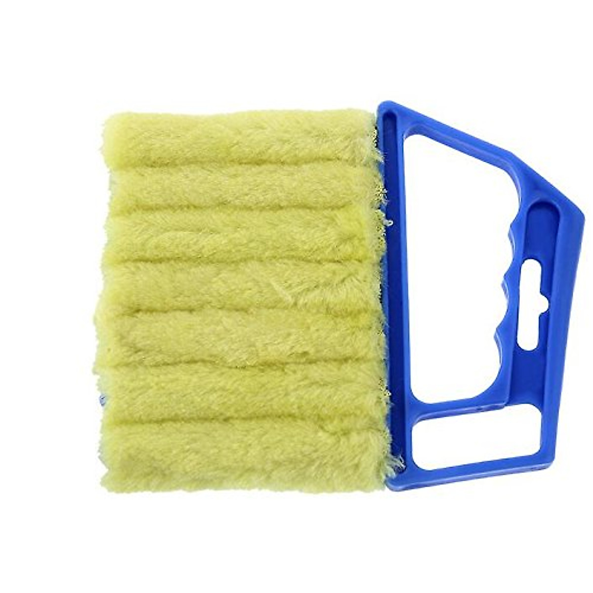 Blue Handheld Mini Blinds Cleaner Shutters, Curtain Brush Dust Remover Orange with 7 Removable Microfiber Sleeves, Air Conditioning Home Gadgets, Car Vents, Fan Shutters (Blue, with 7 Blades)