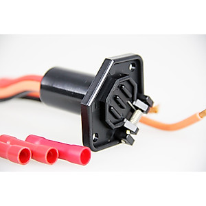 Pactrade Marine Boat Trolling Boat Plug & Socket Set 3-Wire 8 Gauge 12-24V