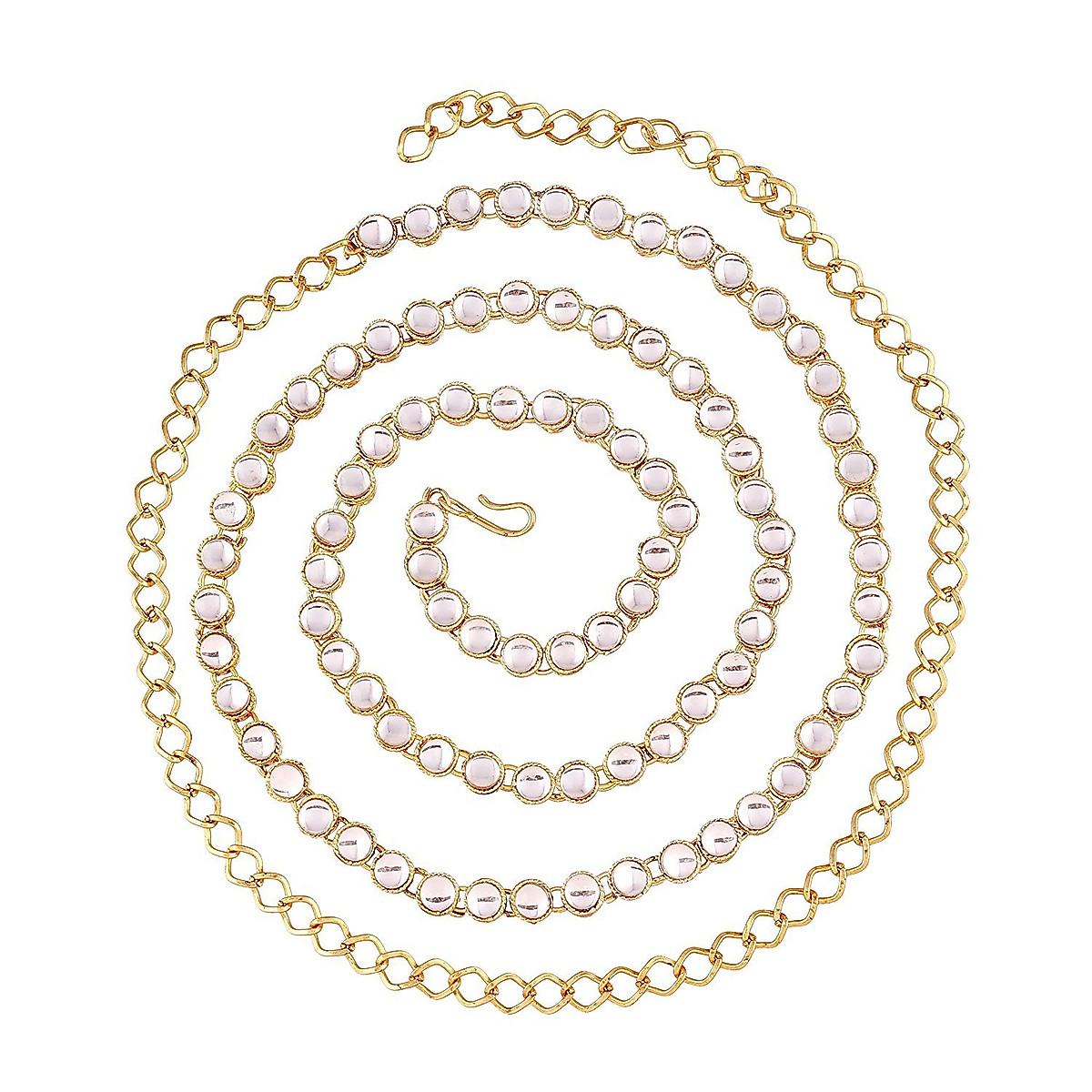 Aheli Ethnic Kundan Waist Chain Kamar Patta Faux Stone studded Belly Chain Indian Traditional Saree Belt Wedding Party Wear Fashion Jewelry for Women