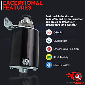 PROMintu 14 Tooth Starter Motor Replaces for 42 inch Craftsman LT1000 LT2000 LT3000 YT3000 DYT4000 Riding Lawn Mower Tractors with Briggs Stratton Intek 17HP 17.5HP 18HP 18.5HP 19HP 19.5HP 20HP