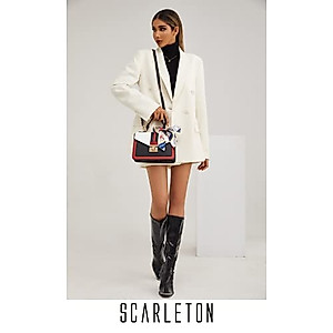 Scarleton Handbags for Women Purses Crossbody Bag Top Handle Satchel Shoulder Bag Hobo Designer Tote Bag Small, H206502S, Red/White