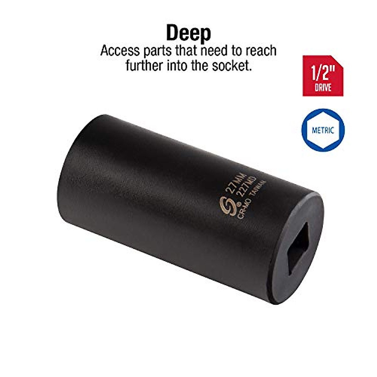 Sunex 227md 1/2-Inch Drive 27-mm Deep Impact Socket