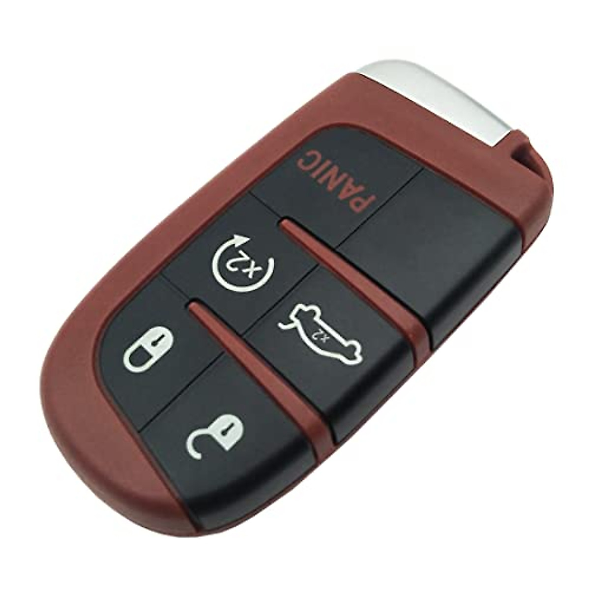Smart Replacement Key Fob Cover Case fit for Jeep Grand Cherokee Dodge Challenger Charger Dart Durango Journey Chrysler 300 Keyless Entry Key Fob Shell (Red)