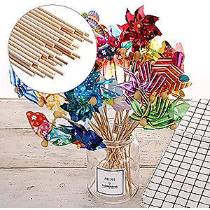 50PCS Dowel Rods Wood Sticks Wooden Dowel Rods - 1/4 x 12 Inch Unfinished Bamboo Sticks - for Crafts and DIYers