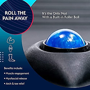 Sky Solutions Anti Fatigue Kitchen Mat ‚Äì Genius Ergonomic Cushioned Floor Mats for Office or Home Standing Desk or Sink w/ Acupressure Massage Ball (Black)