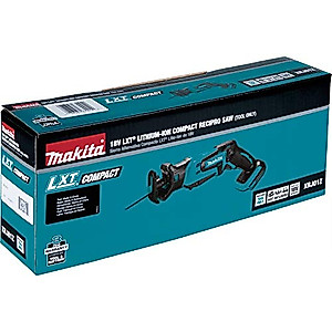 Makita XRJ01Z 18-Volt LXT Lithium-Ion Cordless Compact Reciprocating Saw (Tool Only, No Battery), Bare Tool