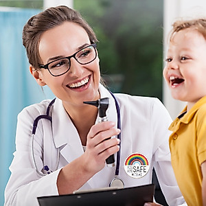 You are Safe with Me Pin, Pride Pins, Ally Pin, Enamel pins, lgbtq pins, Nurse Doctor Medical Students Pins, Rainbow Brooch Pins for Backpacks Clothing Hat Lanyard Scarf, Funny Badge Jewelry Gift