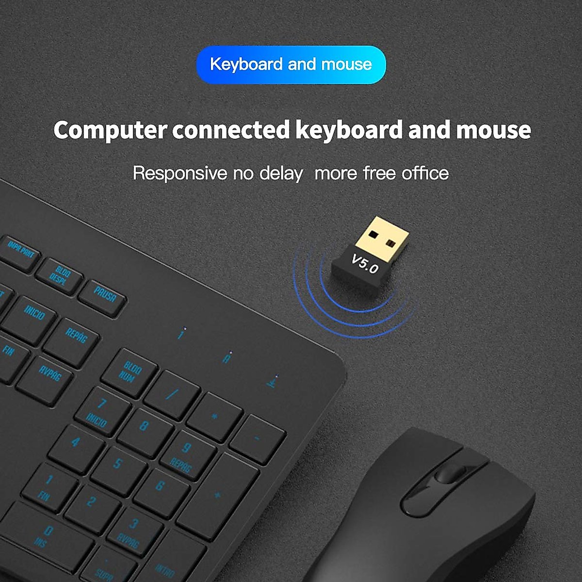 USB Bluetooth 5.0 Adapter Transmitter Bluetooth Receiver Audio Bluetooth Dongle Wireless USB Adapter for Computer PC Laptop