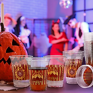 TURSTIN 60 Pieces Halloween Horror Circus Party Cups 16 oz Disposable Plastic Cups Creepy Carnival Party Decorations Horror Clown Cups for Circus Themed Party Halloween Party Supplies