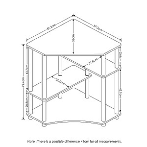 Furinno Turn-N-Tube Space Saving Corner Desk, French Oak Grey/Black Efficient Home Laptop Notebook Computer Desk with Square Shelves, French Oak Grey/Black