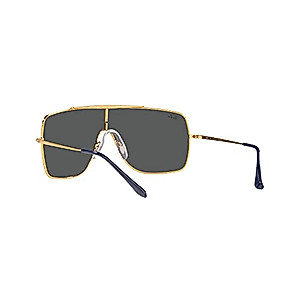 Ray-Ban RB3697 Wings II Square Sunglasses, Legend Gold/Dark Grey, 35 mm
