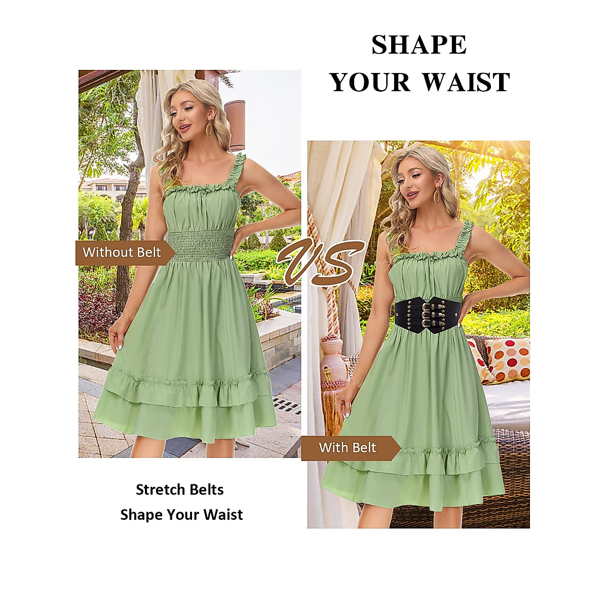 Scarlet Darkness Women Renaissance Faux Leather Wide Waist Belt Gothic Cincher Corset Black XL