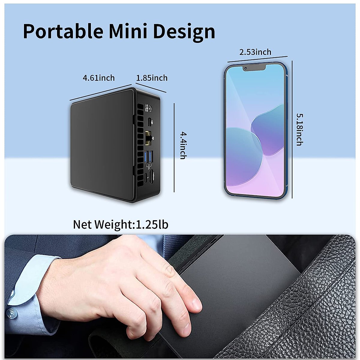 Intel NUC11PAHi5 Mini PC,Mini Computer Win 11,Four-Core i5 1135G7 - Up to 4.2 GHz Turbo,NVMe SSD DDR4 RAM,WiFi 6,BT 5.2 Thunderbolt 3,8K Support,Quadruple Monitor(I5barebone NO AC Cord)