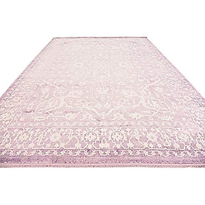 Unique Loom New Classical Collection Traditional Classic Intricate Design with Distressed Vintage Detail, Area Rug (9' 0 x 12' 0 Rectangular, Purple/ Ivory)