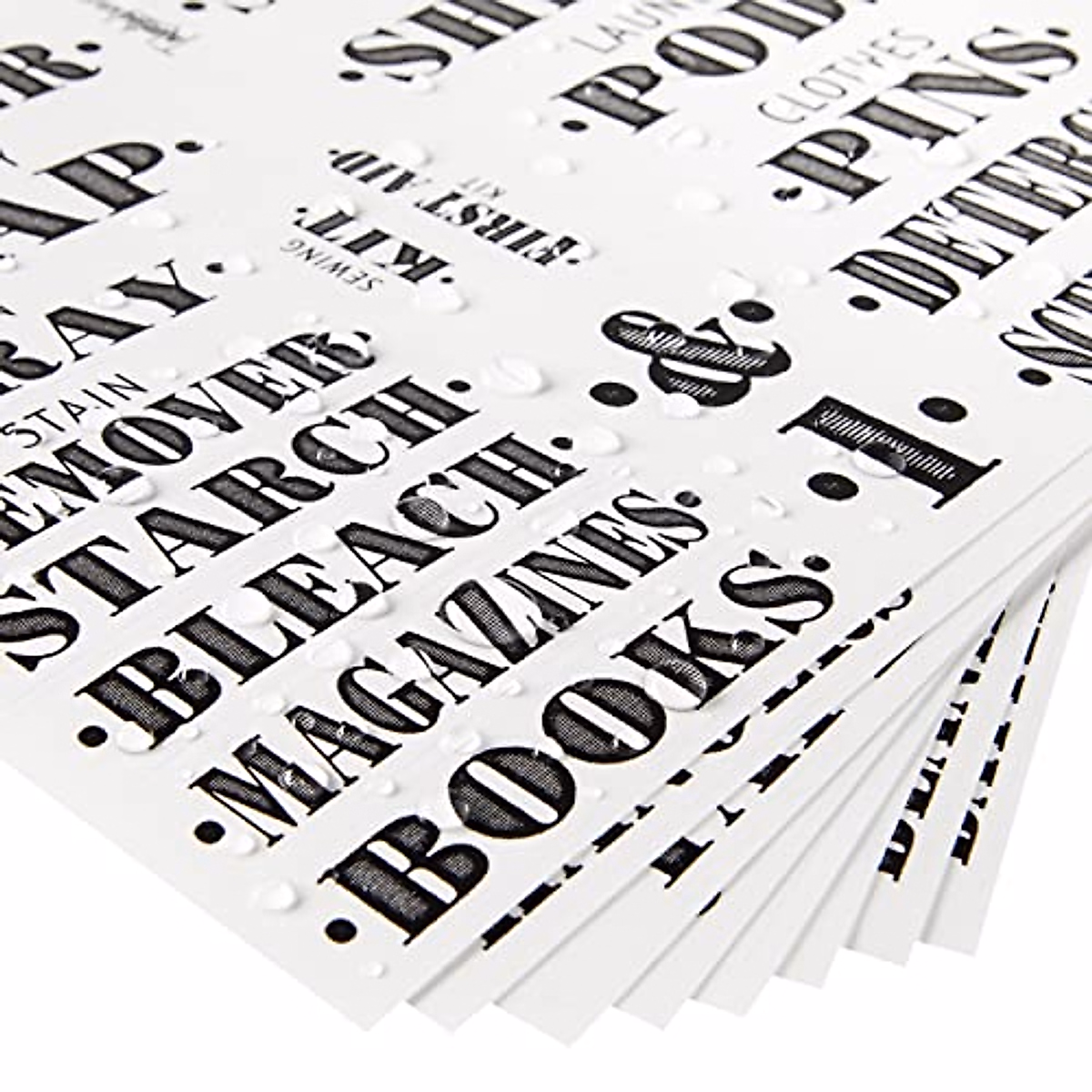 Talented Kitchen 138 Laundry Room Labels for Glass Jars and Containers, Preprinted Bold Farmhouse Stickers for Linen Closet, Bathroom and Home Office Organization, 4 Sizes