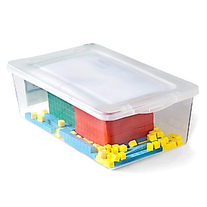 hand2mind Differentiated Plastic Base Ten Blocks Complete Set, Place Value Blocks, Counting Cubes, Base Ten Blocks Classroom Set, Math Blocks Kindergarten, Base 10 Math Manipulatives (Set of 121)