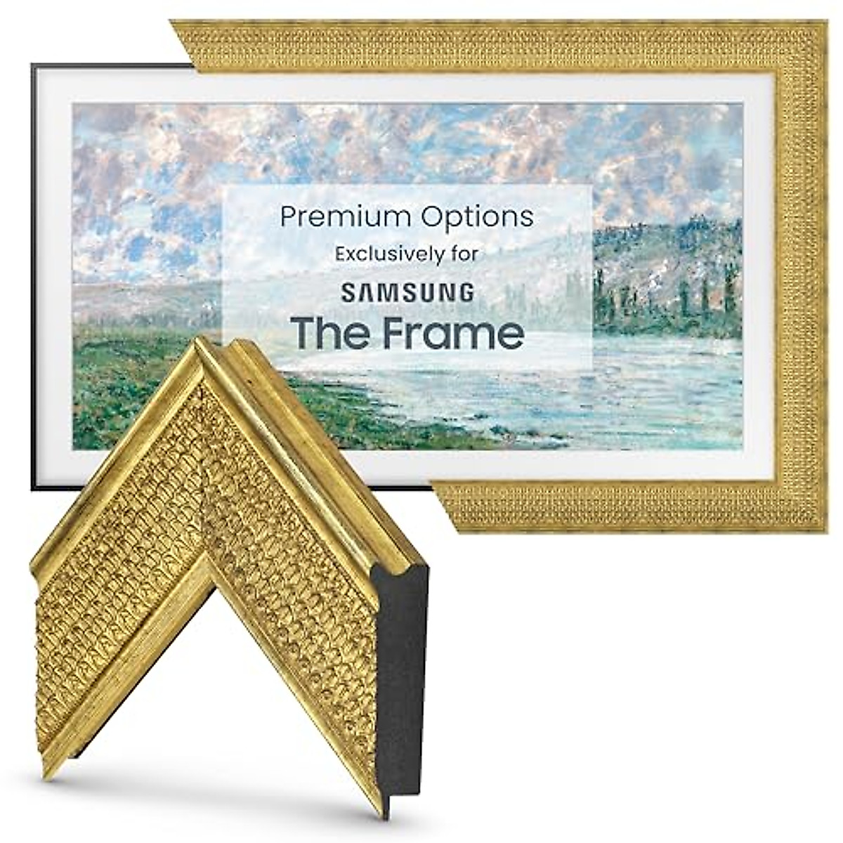 Frame My TV Deco TV Frames - Gatsby Gold Smart Frame Compatible ONLY with Samsung The Frame TV (Fits 2021-2025, 65")