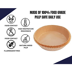 200PCS Air Fryer Disposable Paper Liner, 6.3 inch Non-stick Air Fryer Disposable Liners, Food Grade Parchment,Baking Paper for Air Fryer And Baking Roasting Microwave