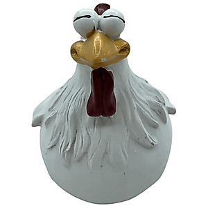 Euiroet Funny Farm Chickens Statues,Cute Chicken Fence Decoration,Resin Chickens Decor,Outdoor Real Animal Statue,Chicken Sculpture,Perfect for Home Garden Stairs,Farm,Patio,Backyard