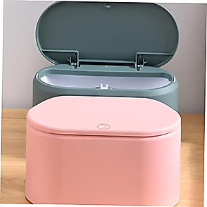 ANDRESLAD 1pc Garbage Can Desktop Trash Can Trash Bin with Lid Living Room Trash Can Lidded Trash Can Mini Trash Can with Lid Small Trash Can Press-Button Trash Can Trash Cans for Office