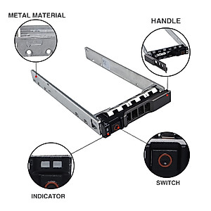 2.5" SAS SATA Hard Drive Tray Caddy Compatible with Dell G176J PowerEdge R610 T610 R620 R710 T710 R720 R815 R820