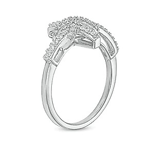 1/4 CT. T.W Round Cut Simulated Diamond Sideways Cross with Infinity Engagement Ring 925 Sterling Silver (12)